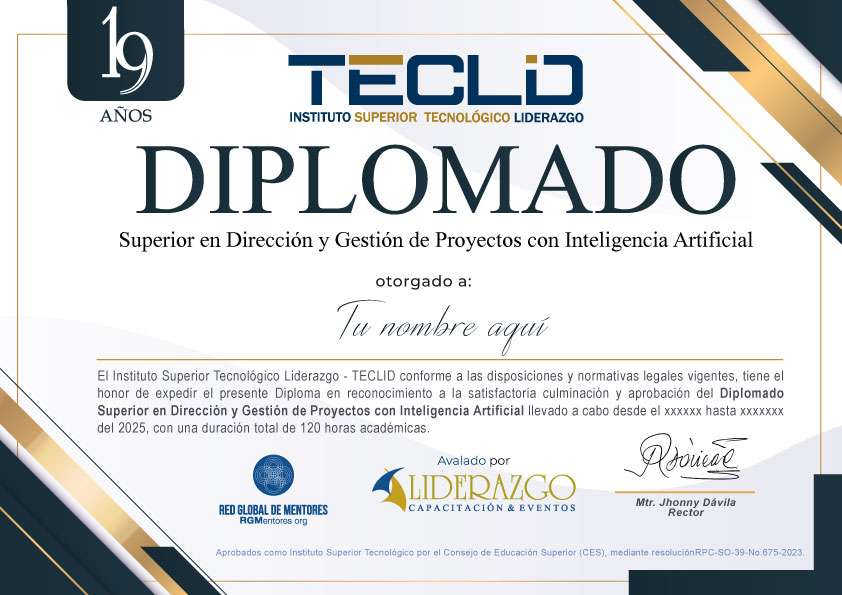 Diplomado en Dirección y Gestión de Proyectos con Inteligencia Artificial